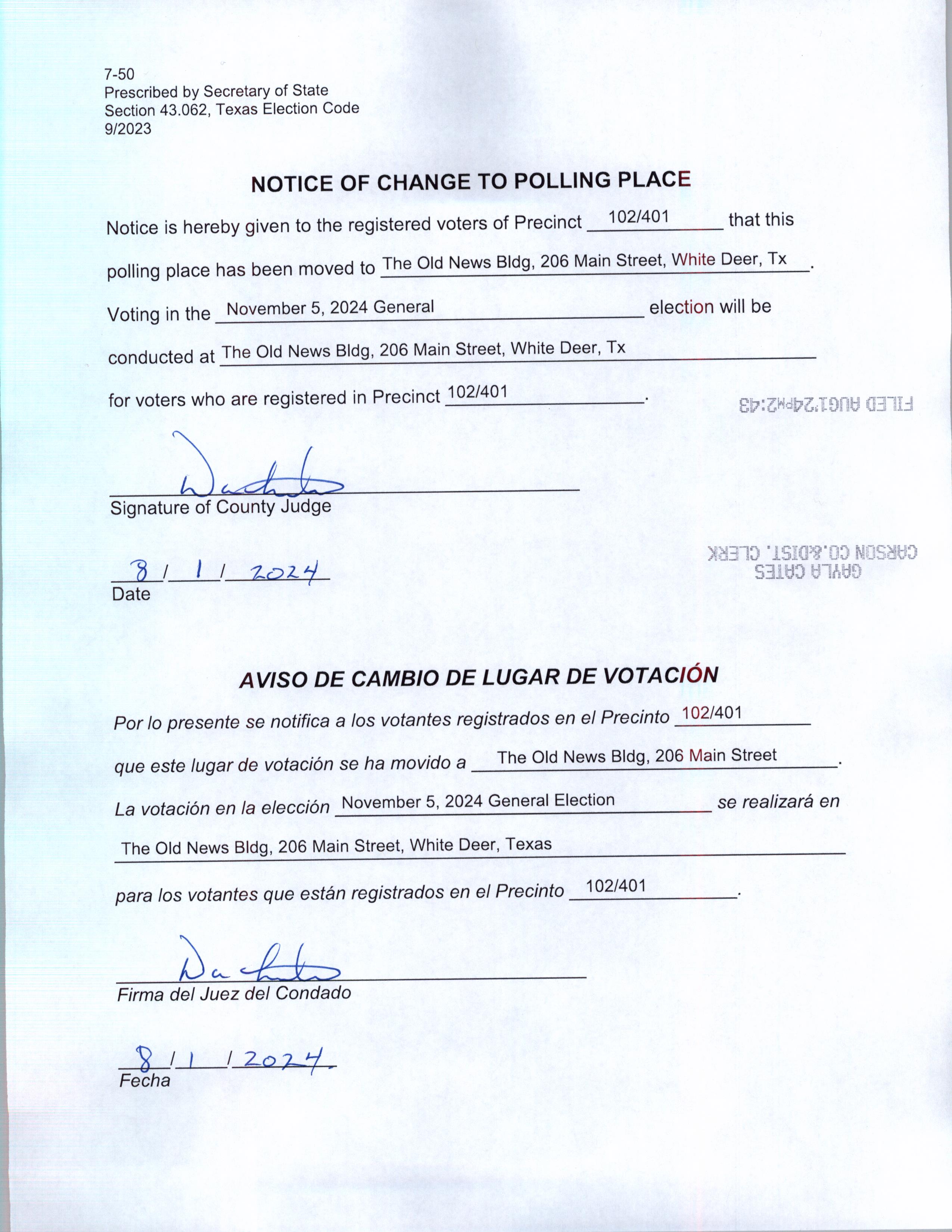 Carson County, TX - Elections